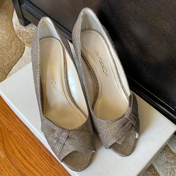 Caparros | Shoes | Champagne Sparkle Heels | Poshmark